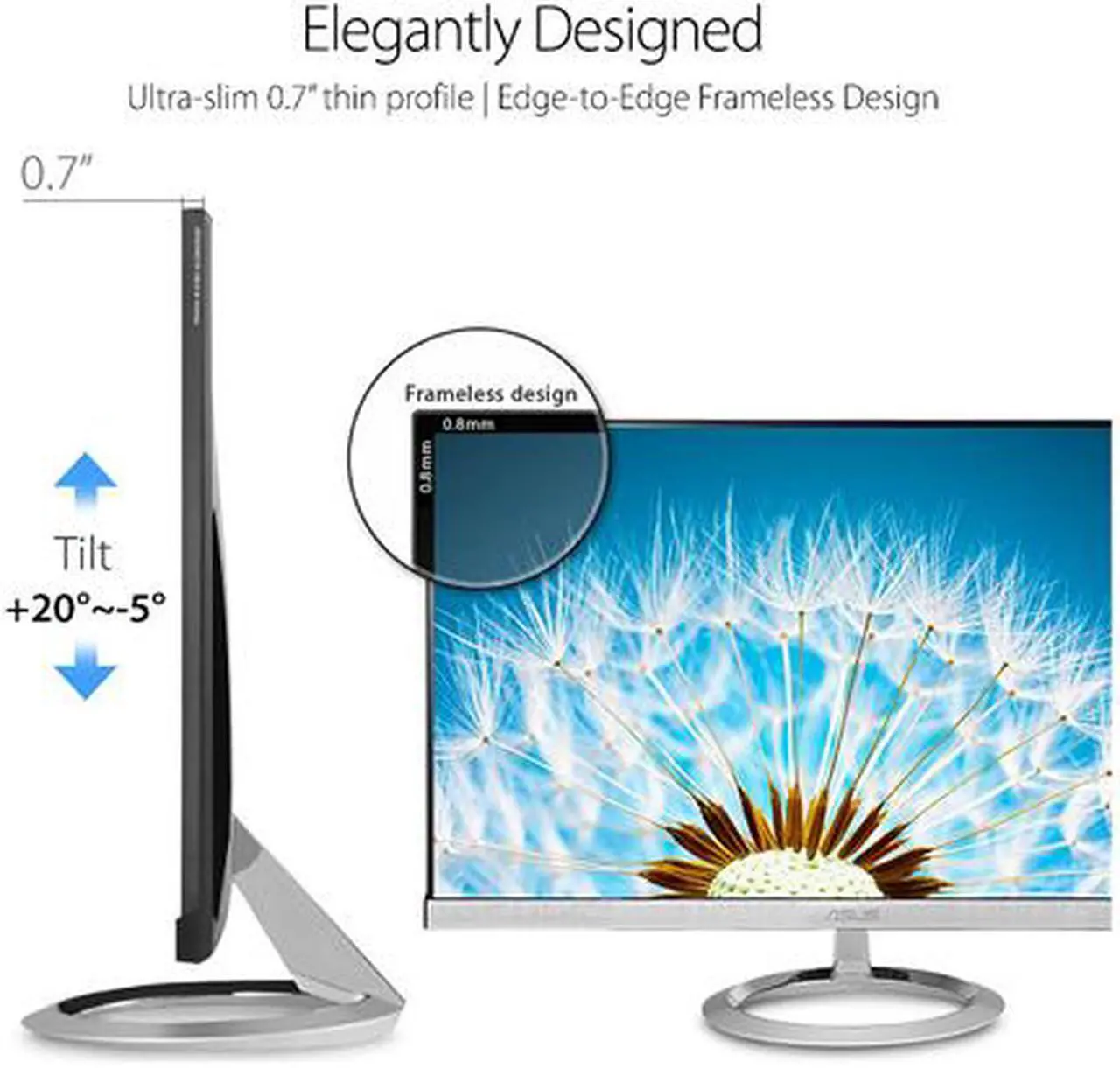 ASUS Designo MX279HS 27" Full HD 1920x1080 2xHDMI VGA Built-in Speakers ...