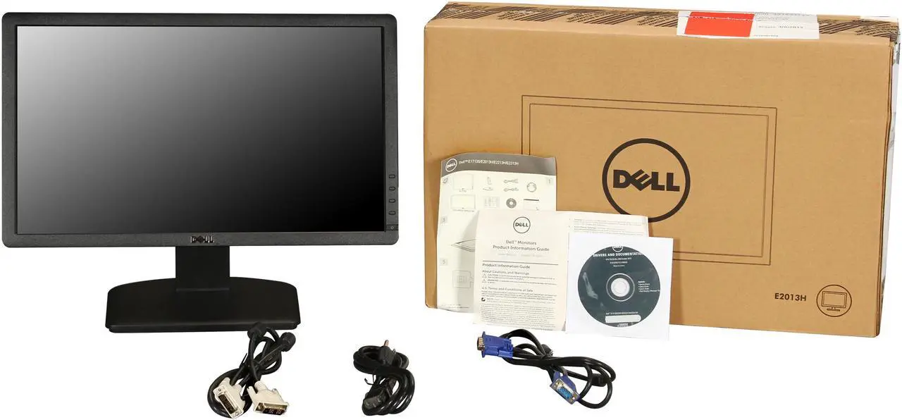 Dell E Series E2013H Black 20" 1600 x 900 5ms 60Hz Monitor, 250 cd/m2 ...