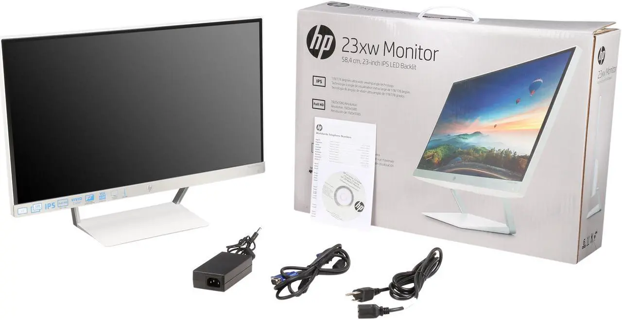 HP Pavilion 23XW Silver White 23" IPS Ultra-Wide Frameless LCD/LED ...