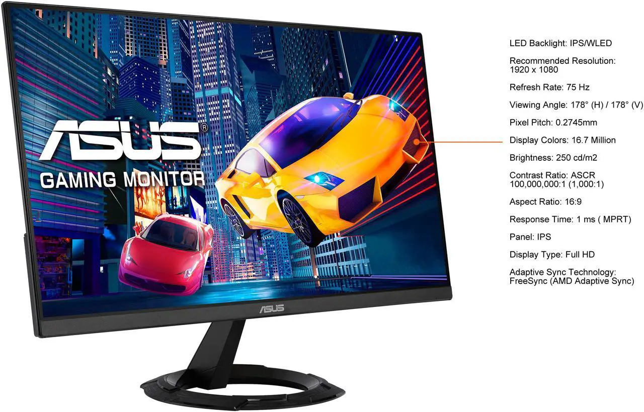 ASUS 24" (23.8" Viewable) VZ249QG1R Full HD, IPS, 75Hz, 1ms, Extreme ...