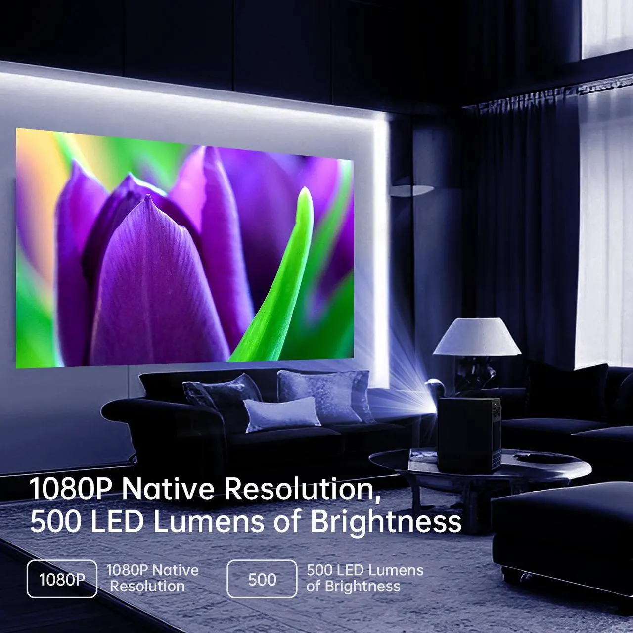 AAXA L500 Native 1080p Smart LED Portable Projector with Android ...