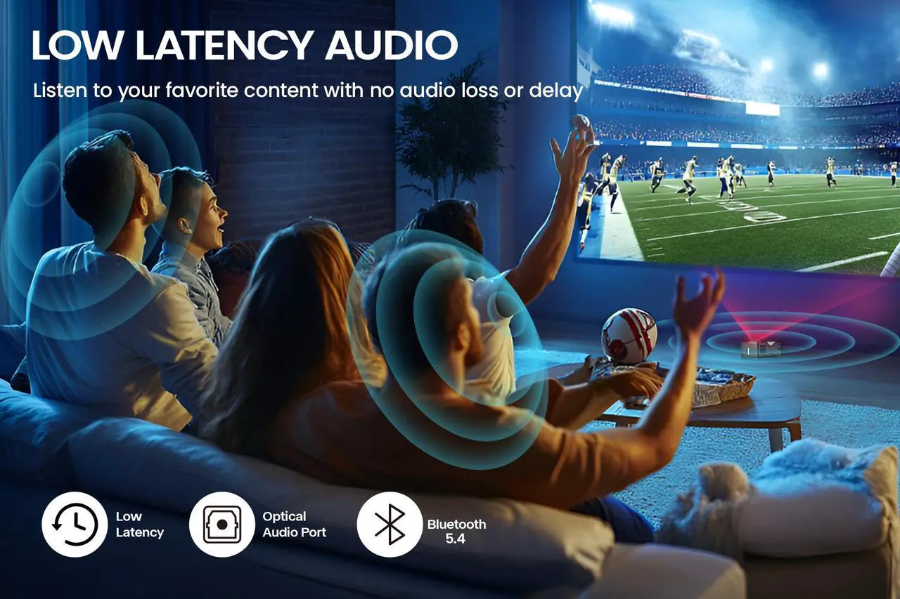 AAXA M8 UST Laser Projector Ultra Short Throw 4K Laser Projector 1100 LD Lumens, BT 5.4, WiFi 6 ...