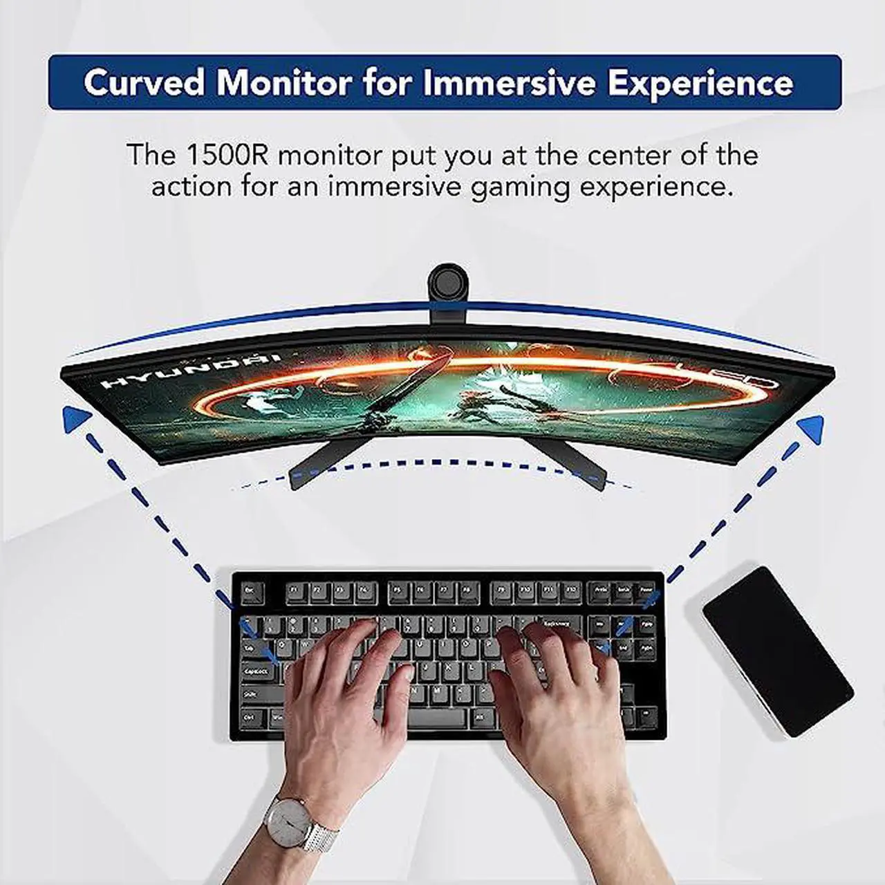 Hyundai 32-Inch Curved Gaming Monitor - 165Hz - 1080p Full HD ...