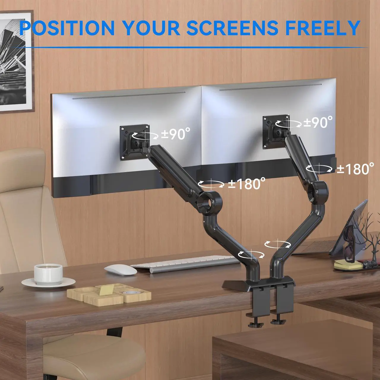 Rosewill Premium Dual Monitor Mount, 13 to 35 Inch, Premium Dual ...