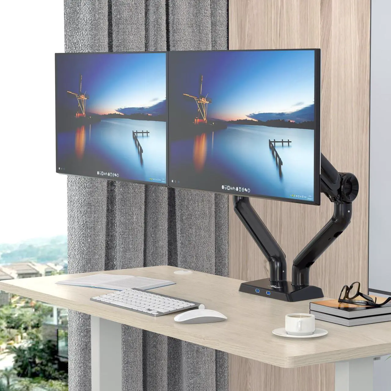 Rosewill Premium Dual Monitor Mount, 13 to 35 Inch, Premium Dual ...