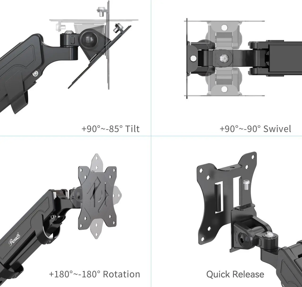 Rosewill Dual Monitor Mount, 15 -32 Inch Monitor Mount 2 Monitors ...