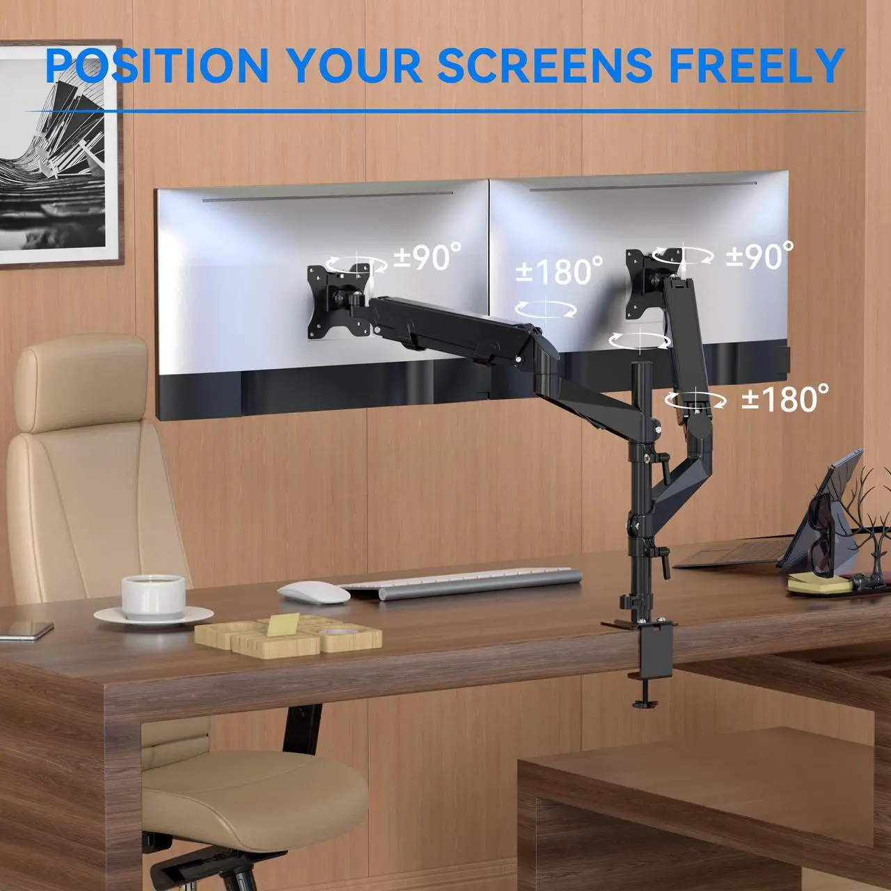 Rosewill Dual Monitor Mount, 15 -32 Inch Monitor Mount 2 Monitors ...