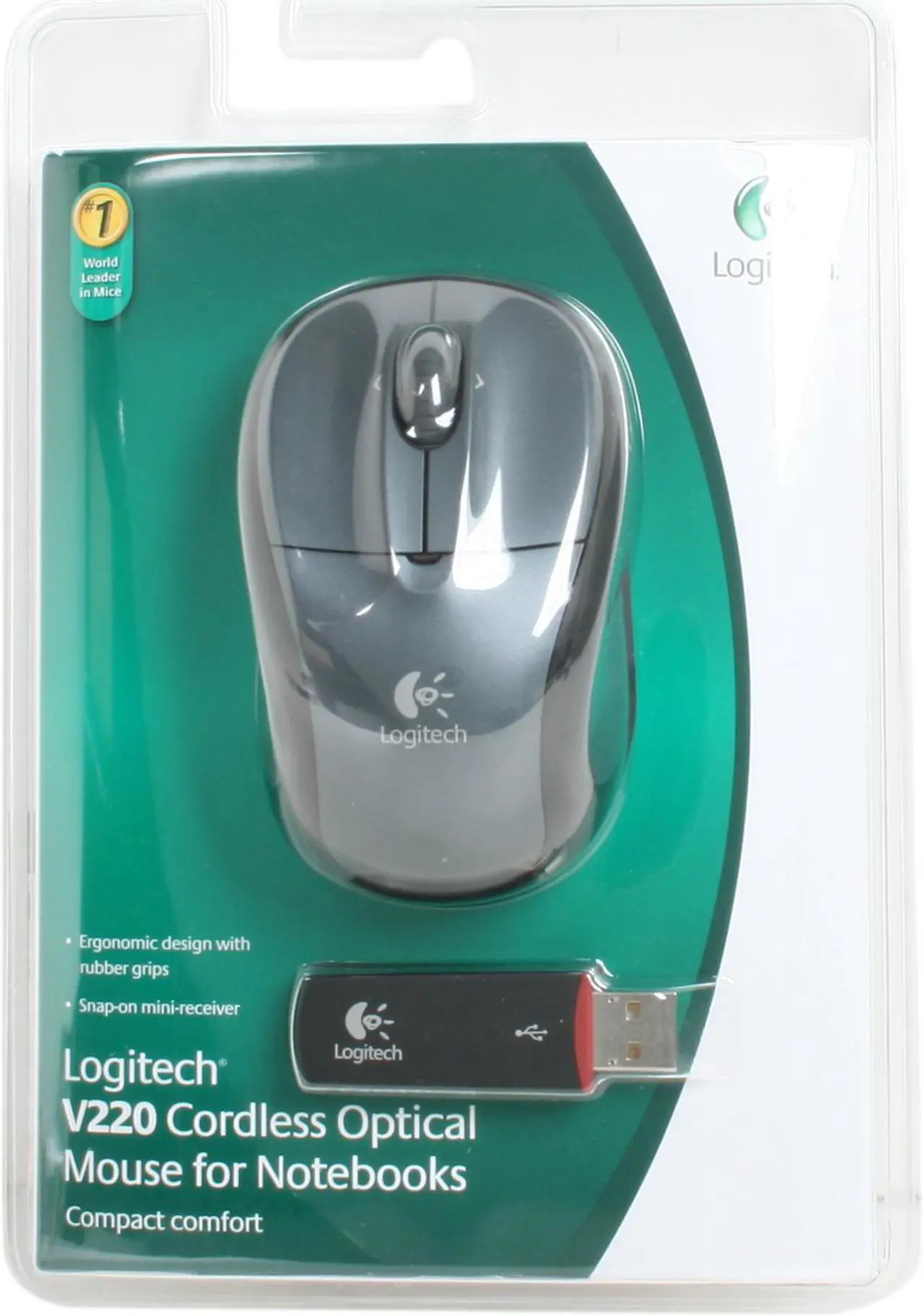 Logitech V220 Dark Gray Cordless Optical Mouse For Notebooks - Newegg.com