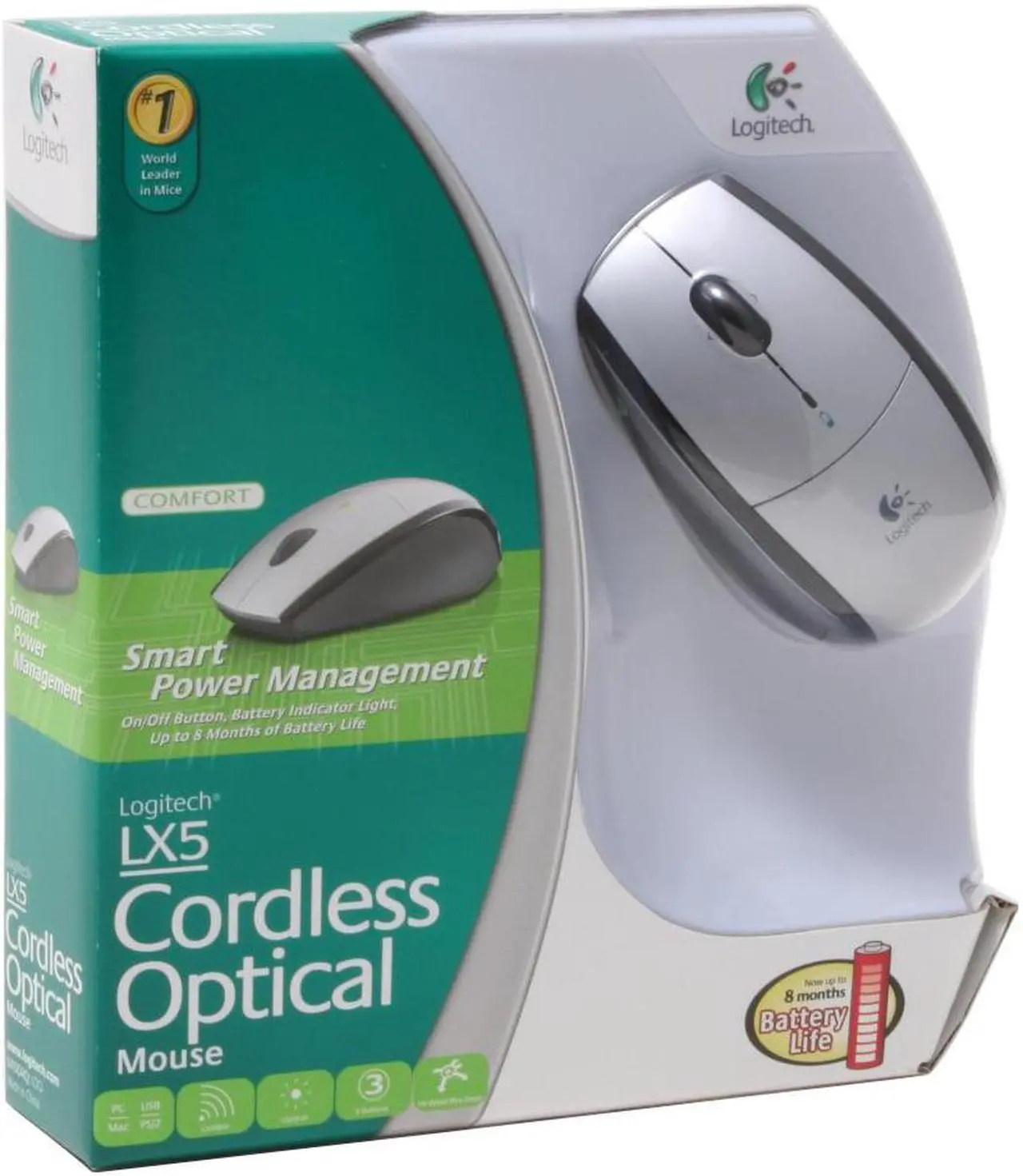 Logitech LX5 Gray/Silver RF Wireless Optical Mouse - Newegg.com