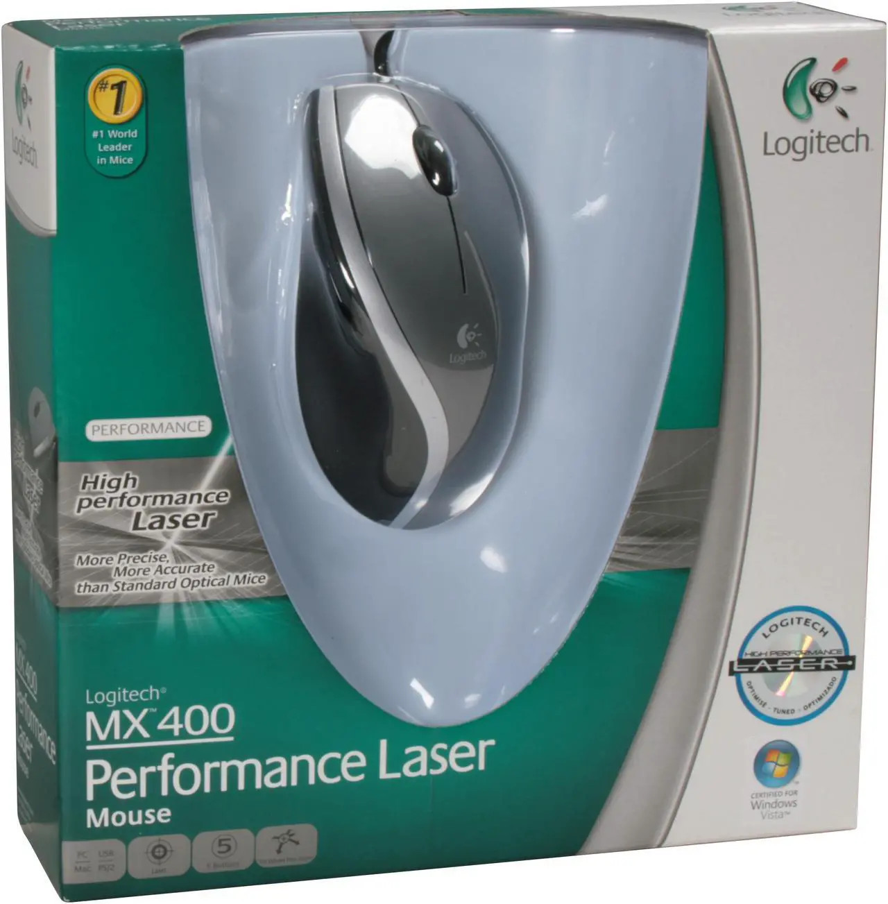 Logitech MX400 2-Tone 5 Buttons Tilt Wheel USB or PS/2 Wired Laser ...