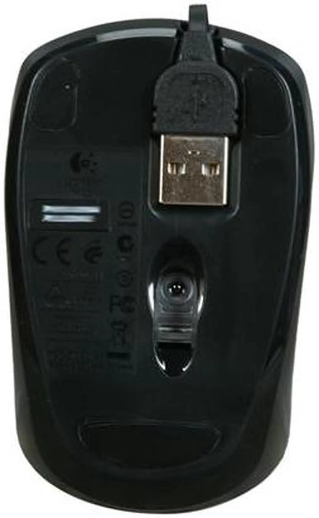 Logitech M125 910-001830 Silver Wired Optical Retractable Corded Mouse ...