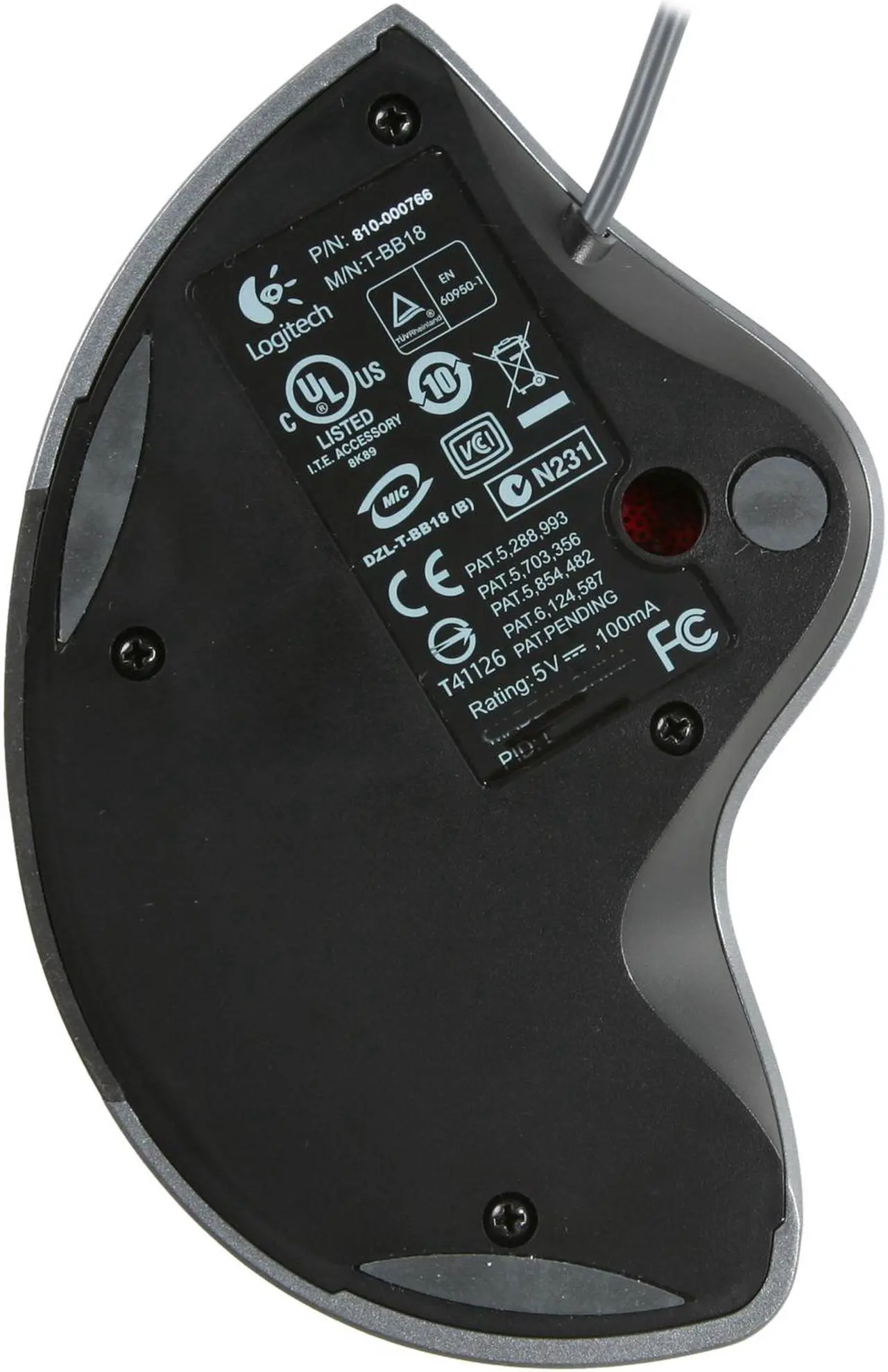 Refurbished: Logitech TrackMan Wheel Gray Wired Optical Mouse - Newegg.com