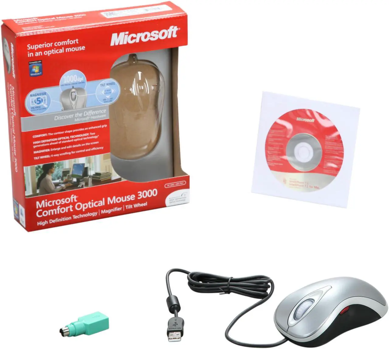 Microsoft Comfort Optical Mouse 3000 - Newegg.com