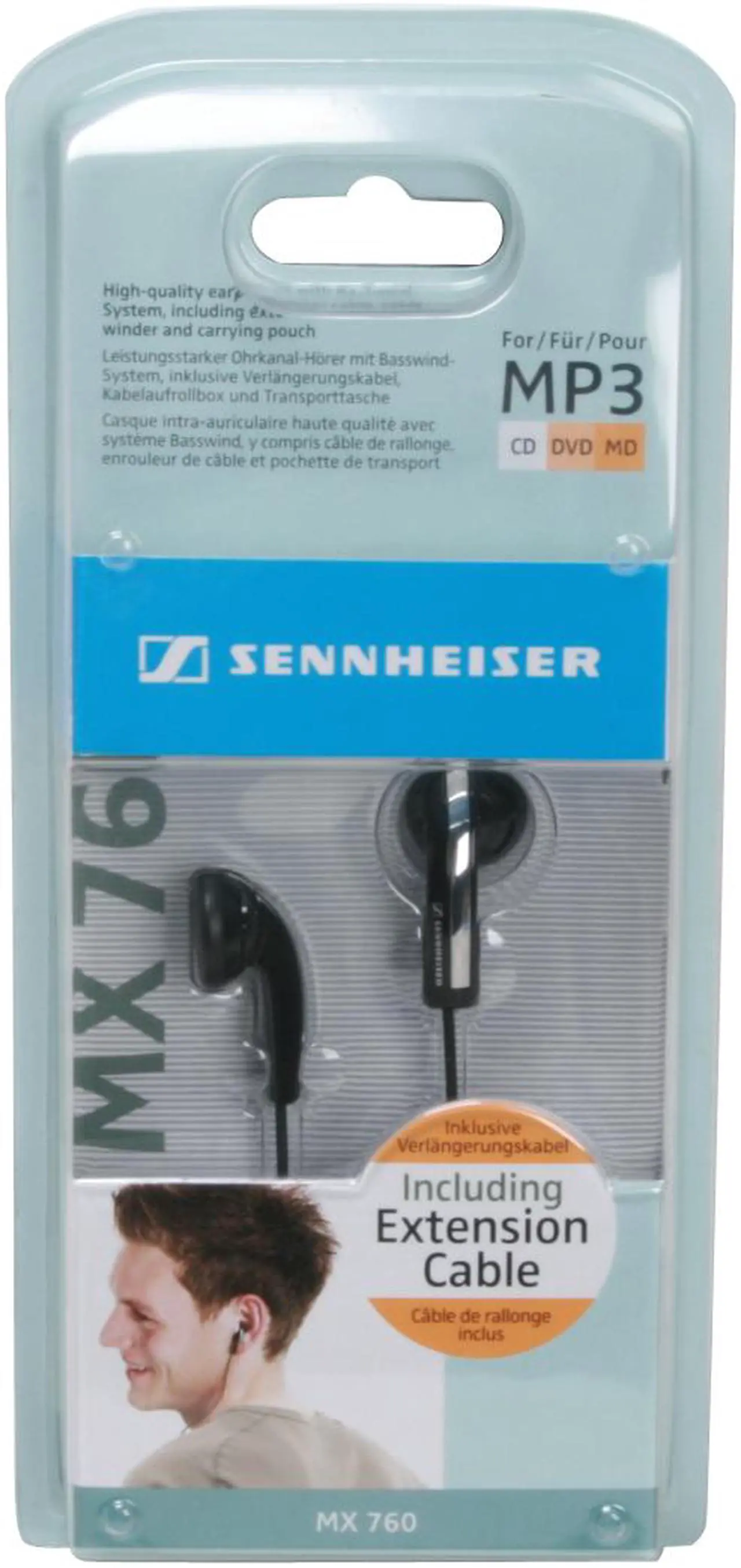 SENNHEISER MX760 black 3.5 mm Gold-Plate Connector Earbud headphone ...