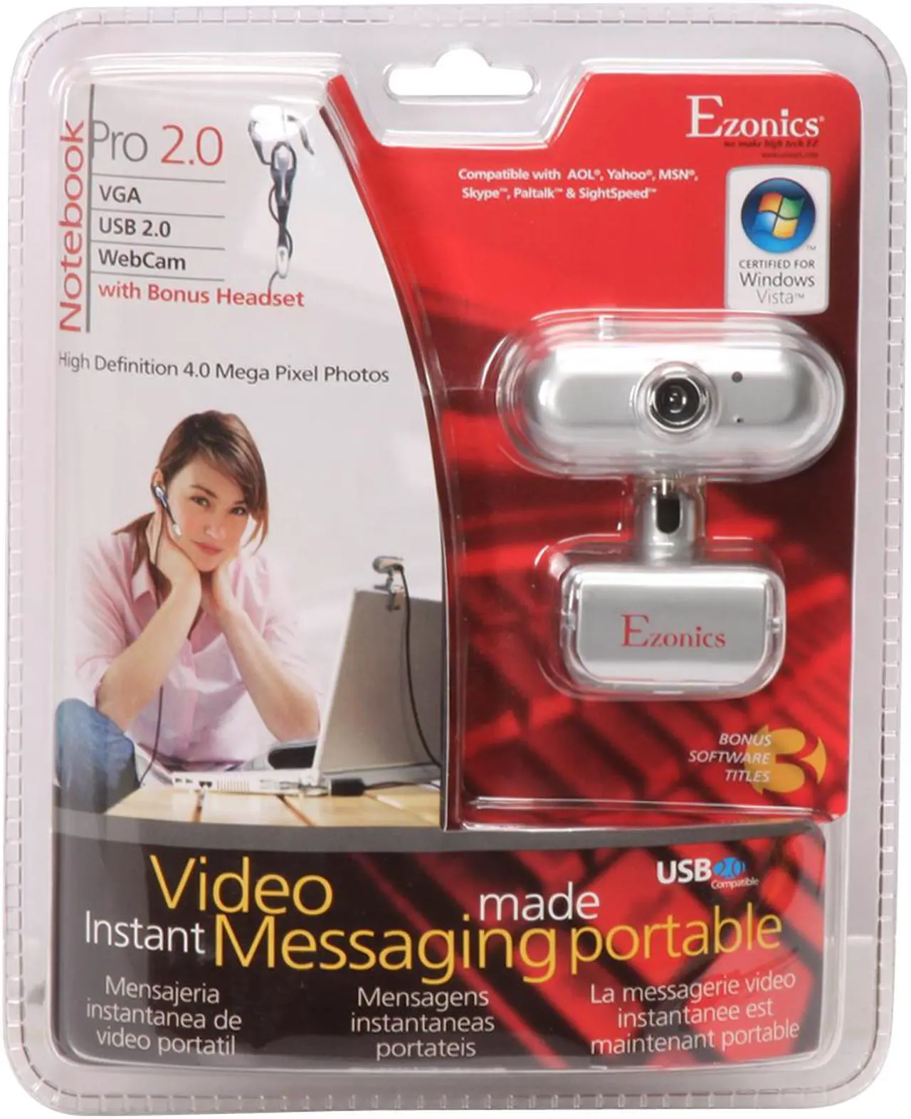 Ezonics EZ-326 Notebook Pro 2.0 Webcam with Bonus Headset - Newegg.com