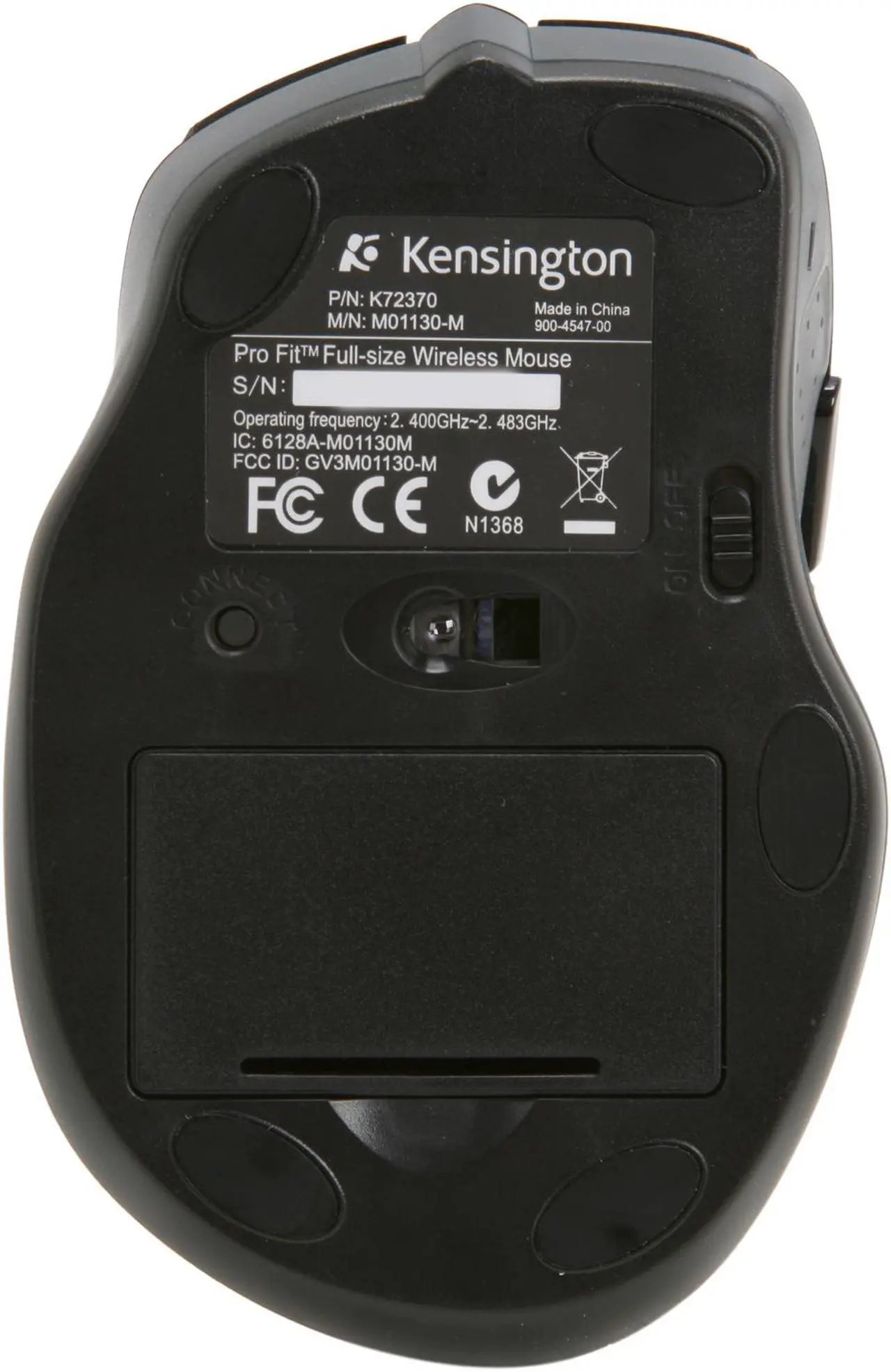Kensington Pro Fit Full Sized Mouse K72370US Black RF Wireless Optical ...