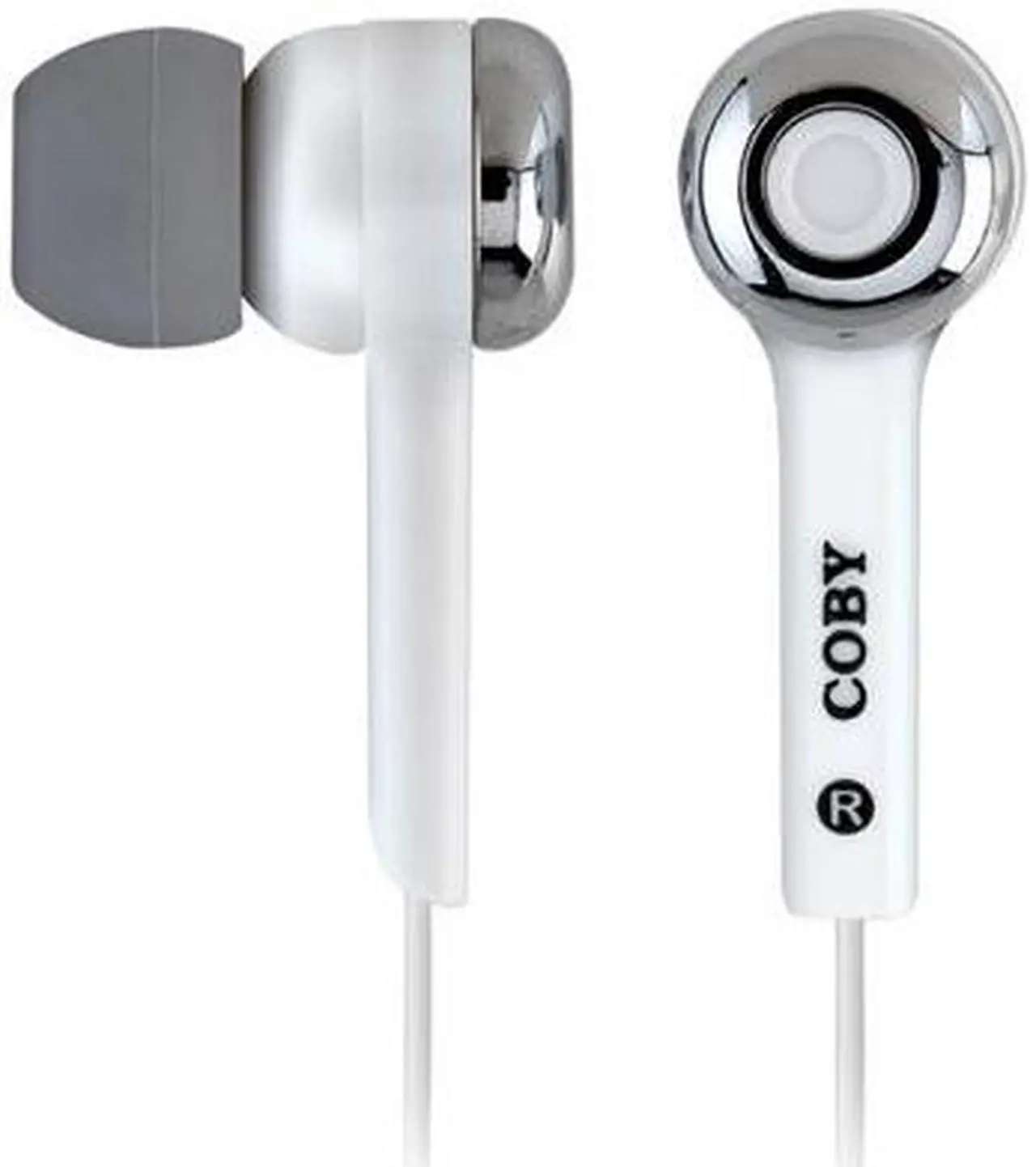 COBY White CVE31WHT Canal Isolation Stereo Earphone (White) - Newegg.com