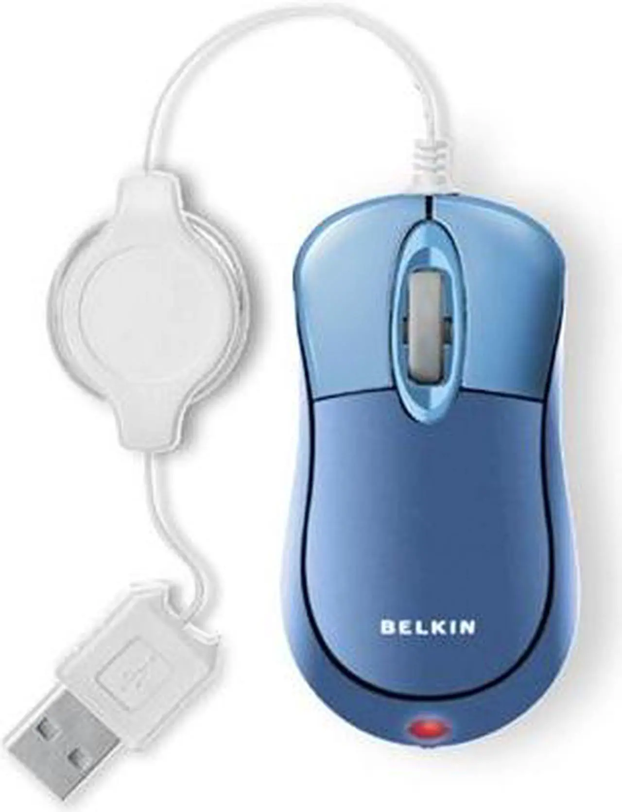 BELKIN F5L016 Midnight/Dark Sky Wired Optical Retractable Travel Mouse ...