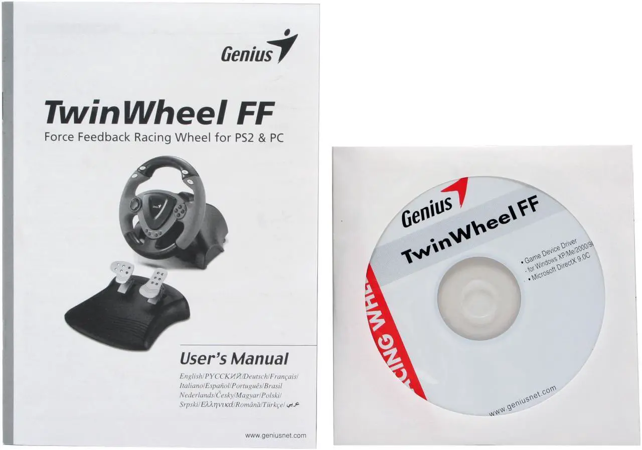 Genius TwinWheel FF Force Feedback Racing Wheel for PS2 & PC - Newegg.com