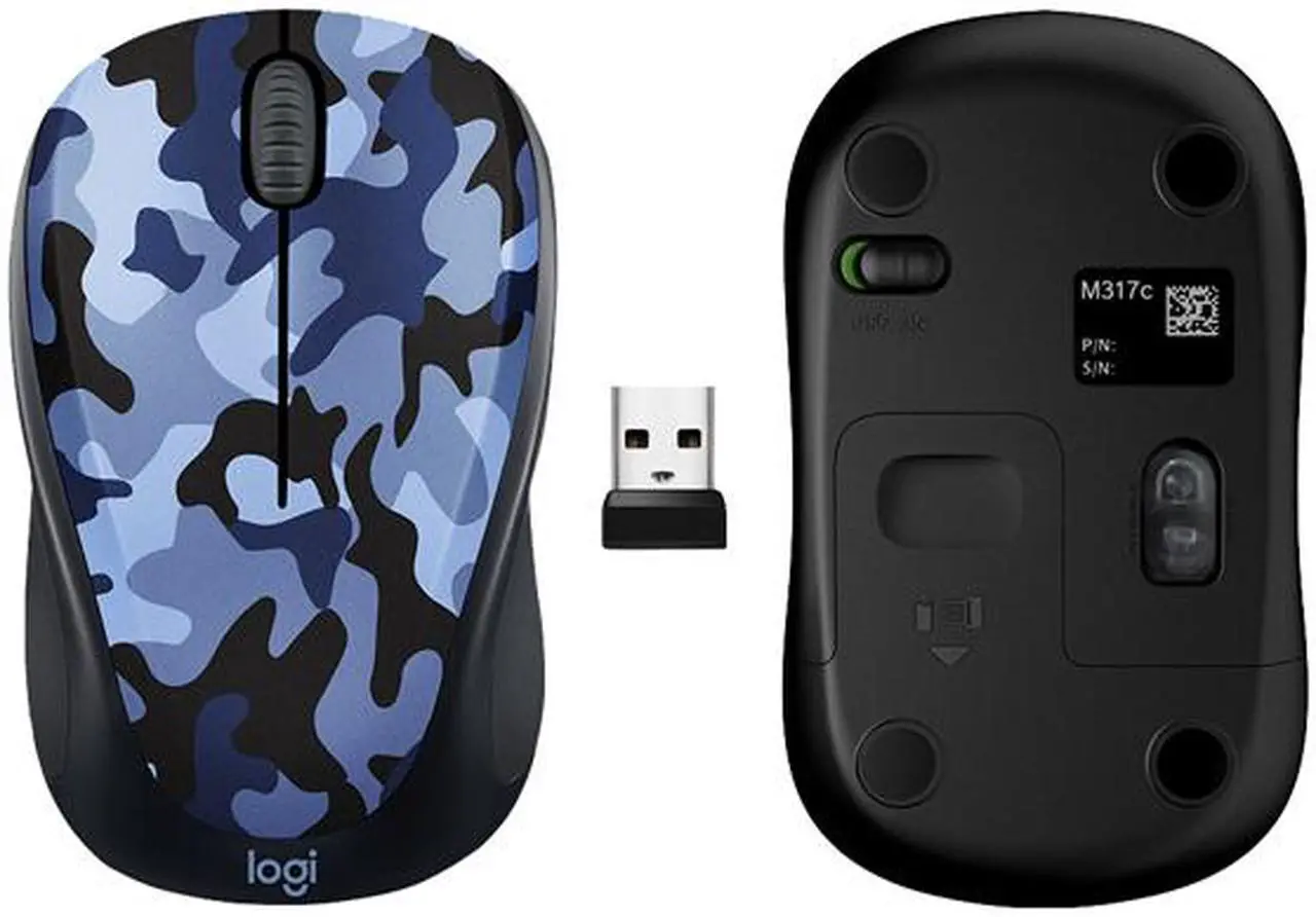 Logitech M317C Wireless Mouse - Blue Camo (910-005668) - Newegg.com