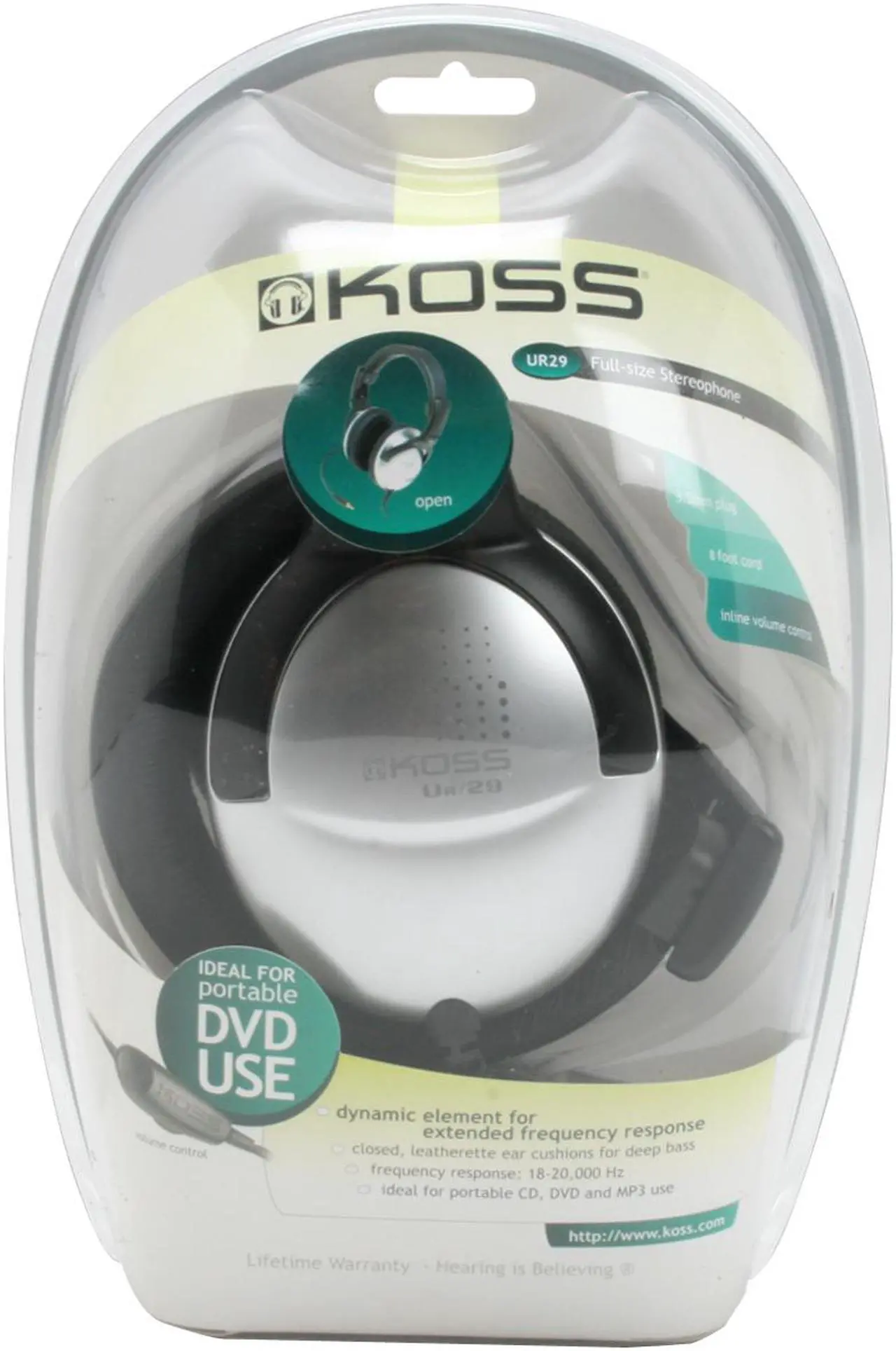KOSS Black/Silver UR29 Circumaural Koss Stereophone - Newegg.com