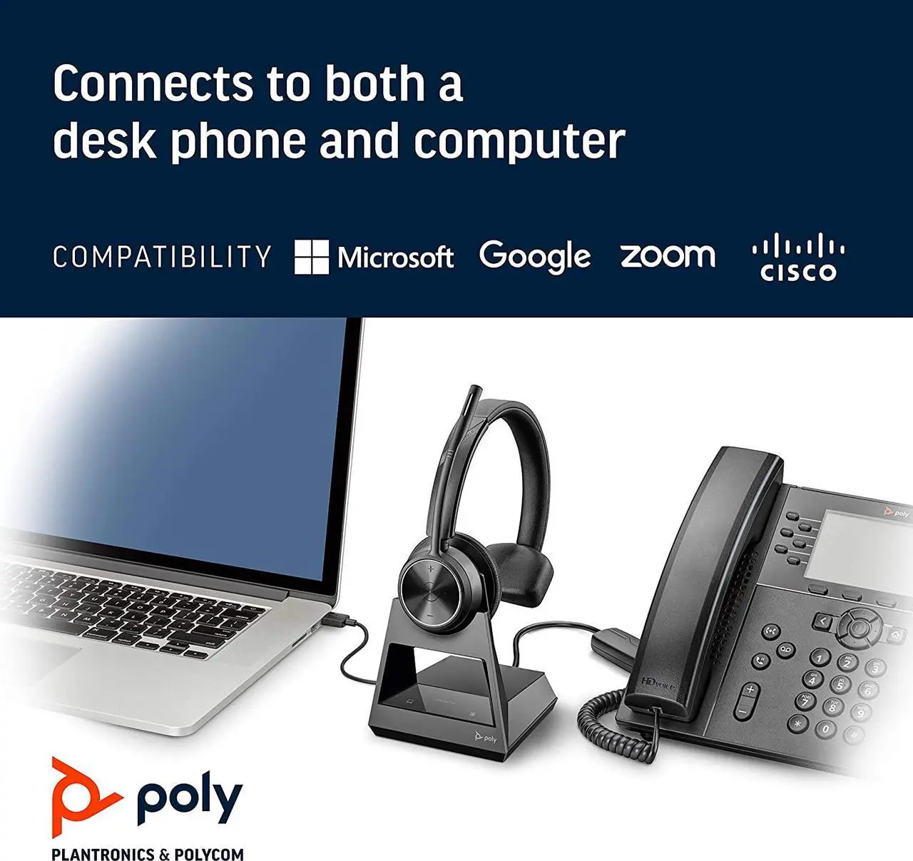 Poly Savi 7310 Ultra-Secure Wireless DECT Headset System - Newegg.com