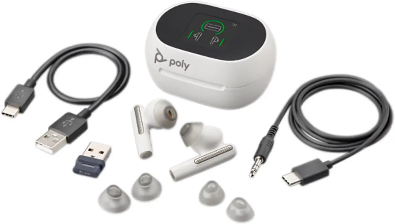 Poly Voyager Free 60+ UC Wireless Earset - USB-A Dongle - True Wireless ...