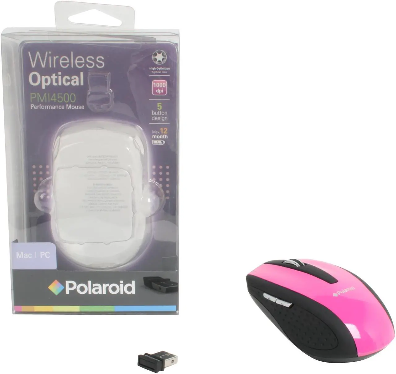 Polaroid PMI4500 Pink RF Wireless Optical Mouse - Newegg.com