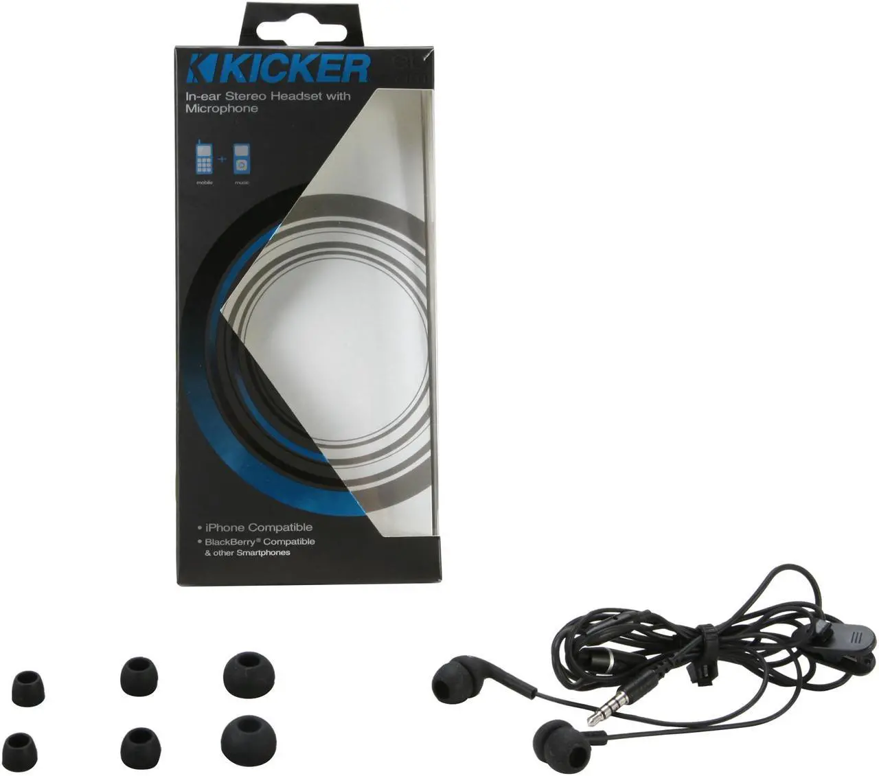 KICKER - In-Ear Stereo Headset for iPhone (EB71M) - Newegg.com
