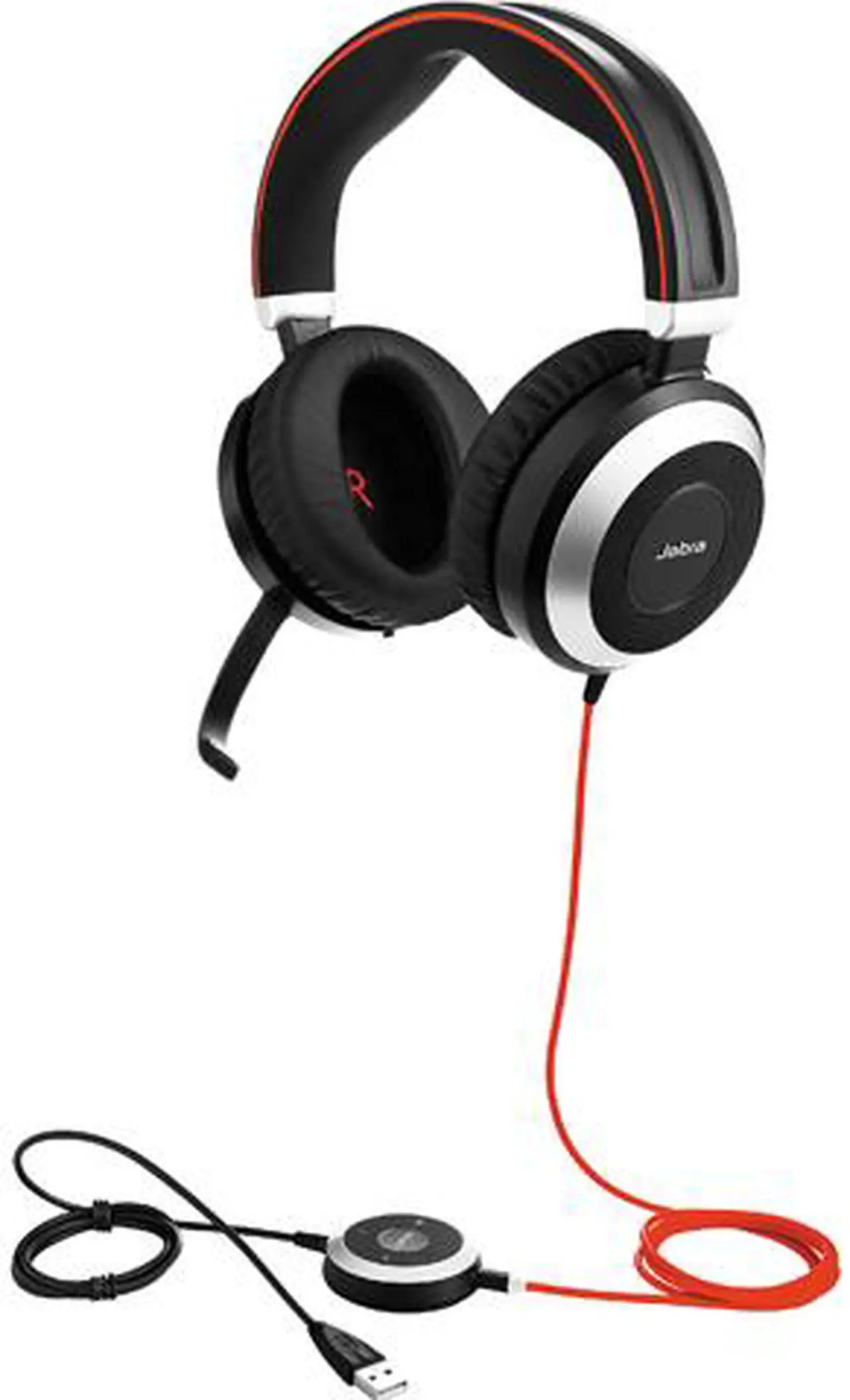 Jabra Evolve 80 UC, Stereo, USB-A 7899-829-209 Circumaural Headset ...