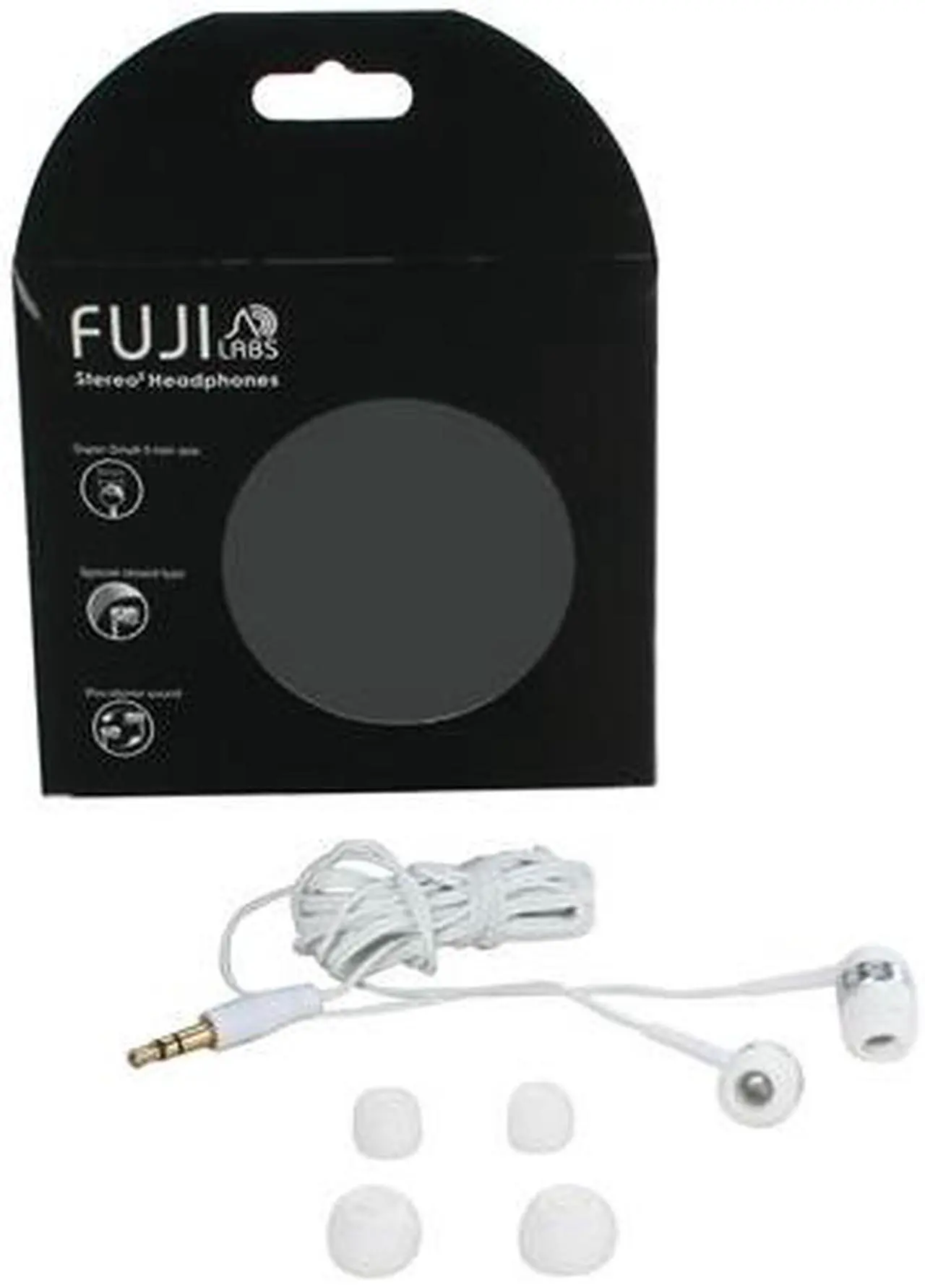 Fuji Labs Pro Stereo Silicon Acoustic Earbuds - White - Newegg.com