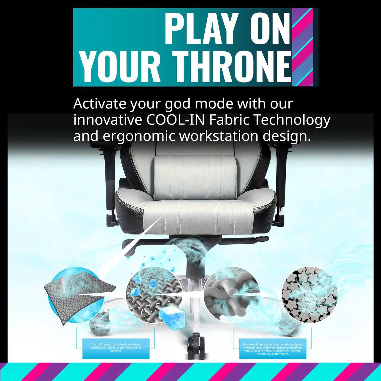 Cooler Master Caliber X1C Gaming Chair Gray Ergonomic 360° Swivel, 180 ...