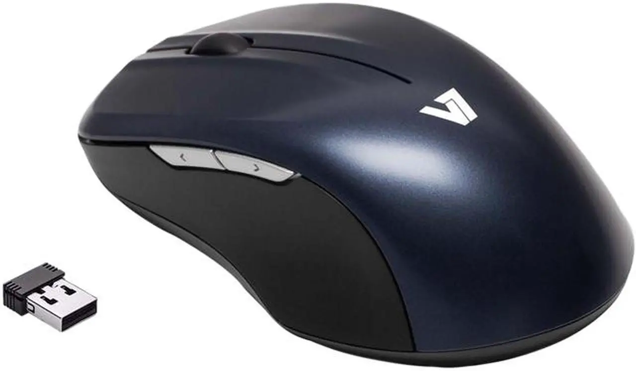 V7 Wireless Full Size Blue Trace Mouse MV5000202-8NB Black/Blue RF ...