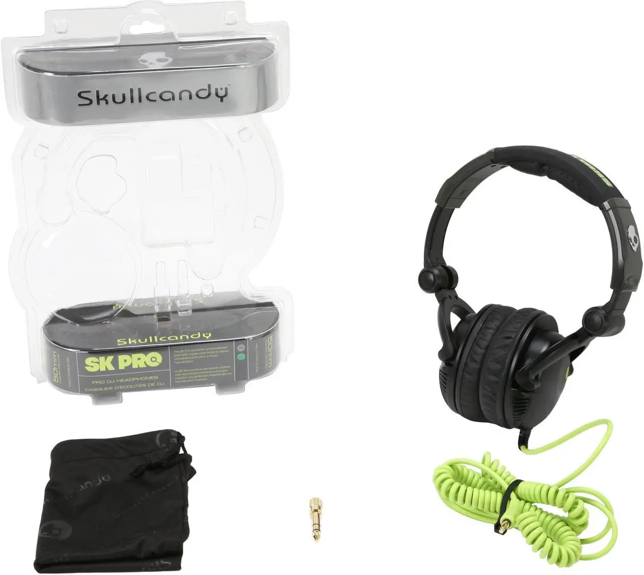 Skullcandy SK Pro Circumaural DJ Headphone (Black/Green) - Newegg.com