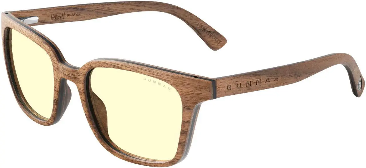 GUNNAR GROOT MARVEL EDITION Computer Glasses Walnut Frame (Amber Lens ...