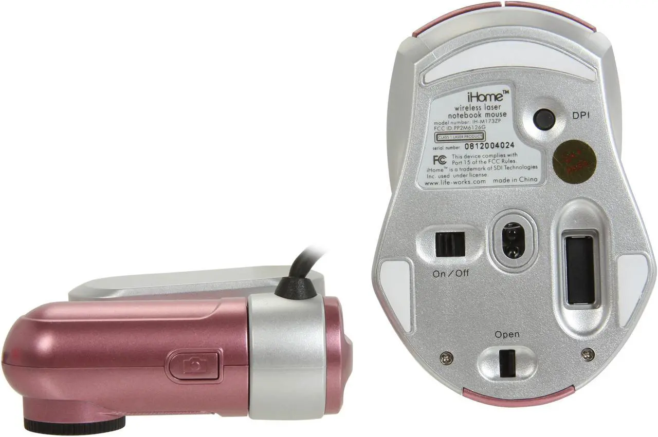 iHome IH-B911NP Pink 2.4 GHz Wireless Laser Mouse / Webcam Bundle ...