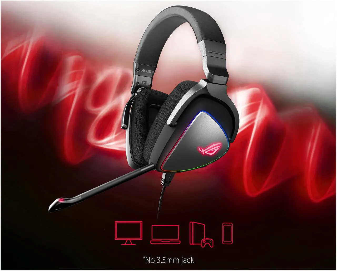 ASUS ROG Delta RGB gaming headset with Hi-Res ESS Quad-DAC, circular ...