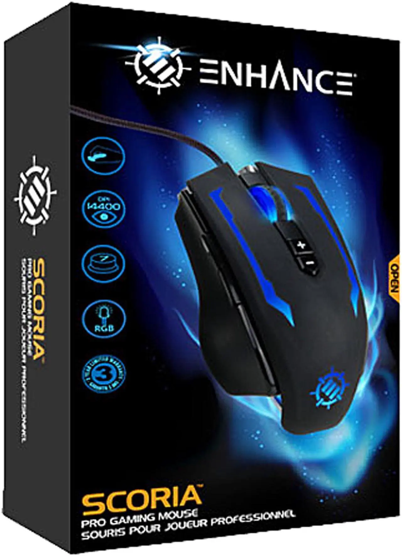 ENHANCE Scoria Tournament Gaming Mouse - RGB LED, 7 Programmable ...