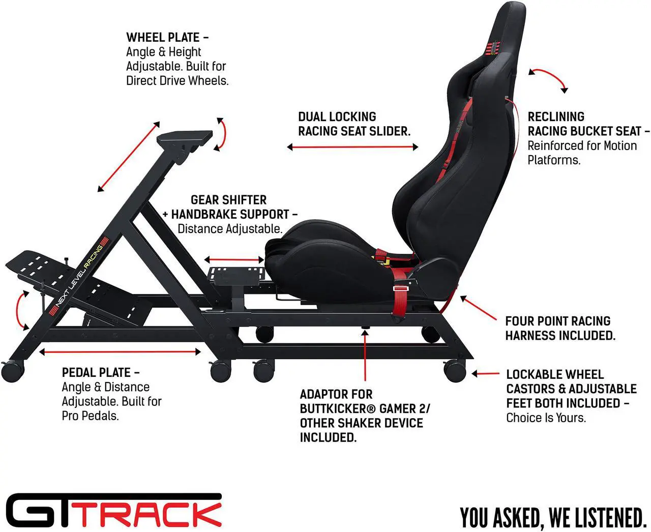 Next Level Racing GT Track Simulator Cockpit - Professional Grade ...
