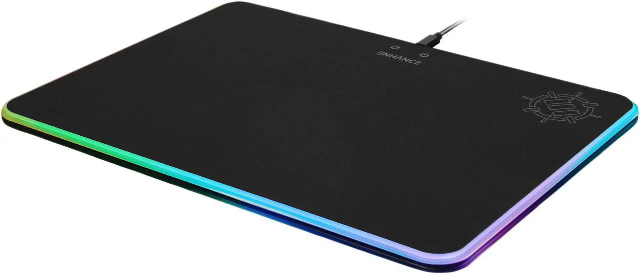 ENHANCE Large LED Gaming Mouse Pad with Fabric Surface - Hard Mouse Mat ...