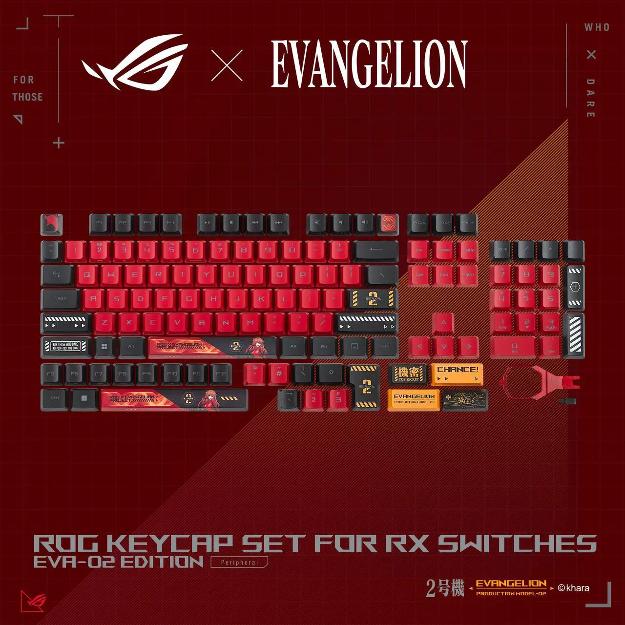 ASUS ROG ABS Keycap Set for ROG RX Optical Mechanical Switches, 127 ...
