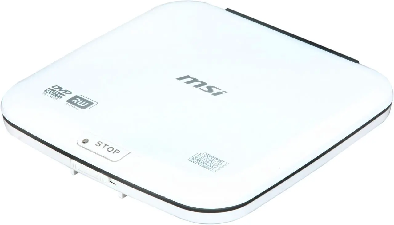 MSI USB 2.0 External Slim DVD Burner Model UO882-WT - Newegg.com