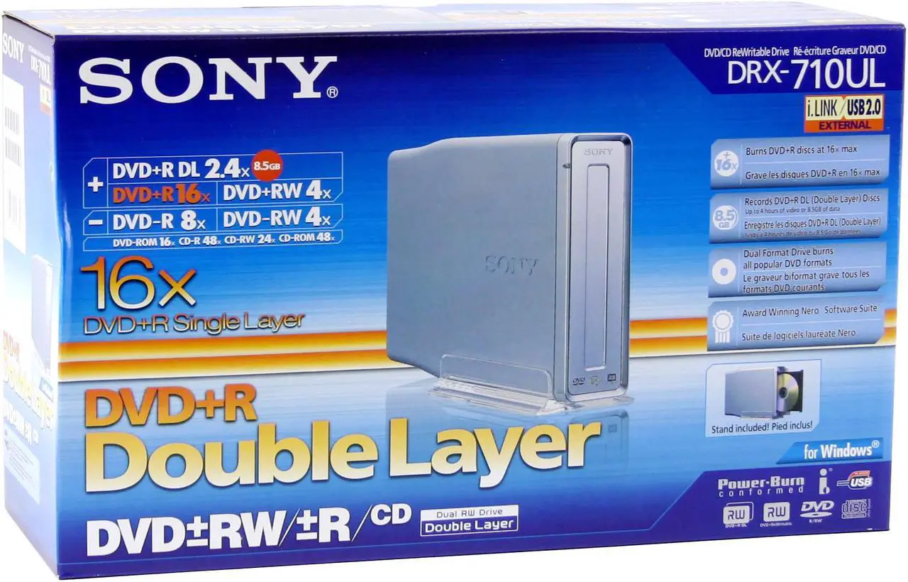 SONY IEEE 1394 / USB 2.0 External DVD Burner Model DRX710UL - Newegg.com