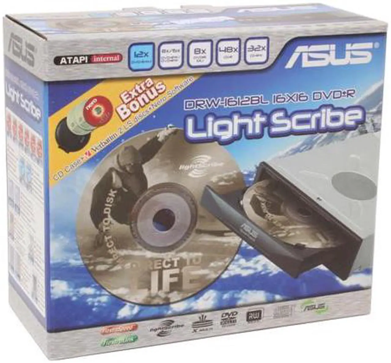 ASUS Black 16X DVD+R 8X DVD+RW 8X DVD+R DL 16X DVD-R 6X DVD-RW 16X DVD ...
