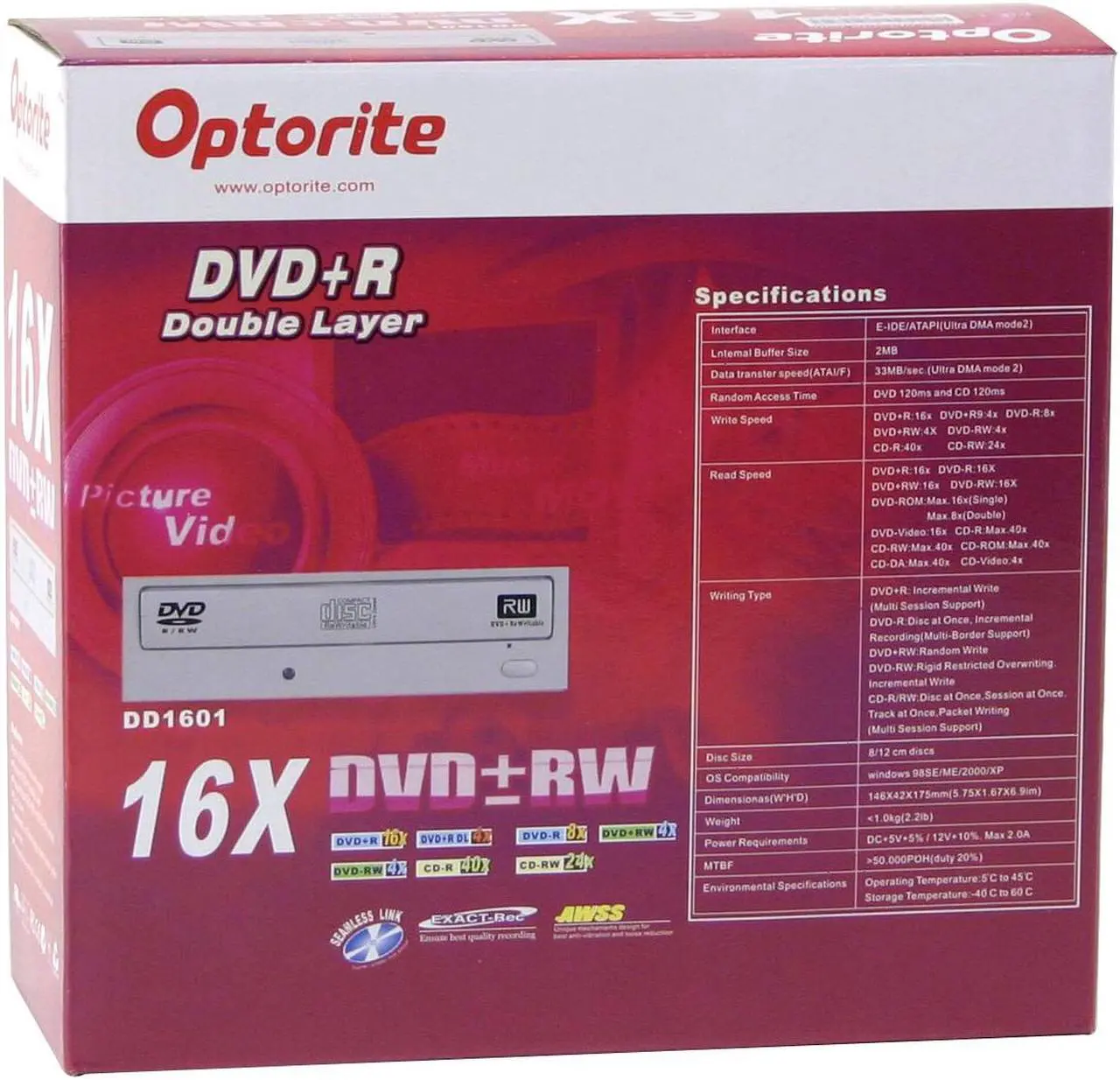 Optorite DVD Burner Black IDE Model DD1601 - Newegg.com