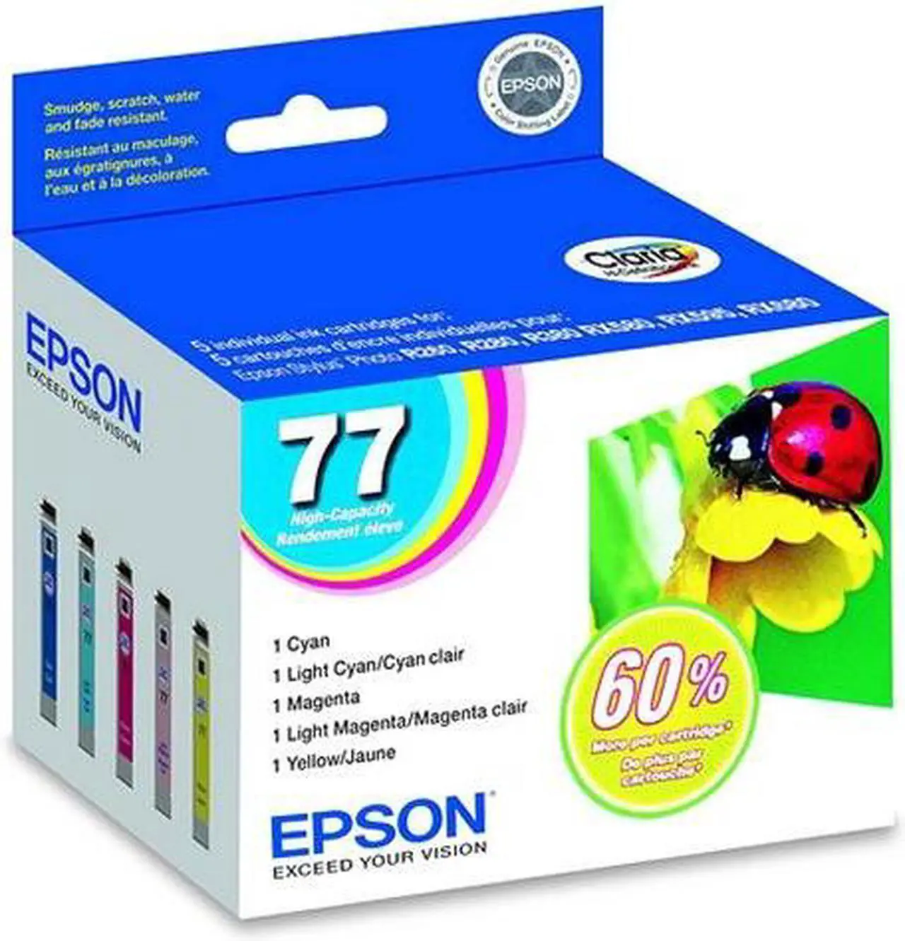 EPSON T077920 Muti-pack High Ink Cartridges for RX580, RX595, RX680 ...