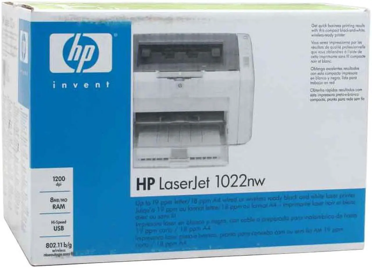 HP LaserJet 1022NW Q5914A Monochrome Ethernet (RJ-45) / USB / Wi-Fi ...