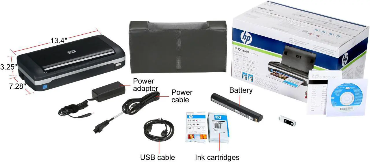 HP Officejet H470wbt CB028A Bluetooth / USB Thermal Inkjet Mobile Color ...