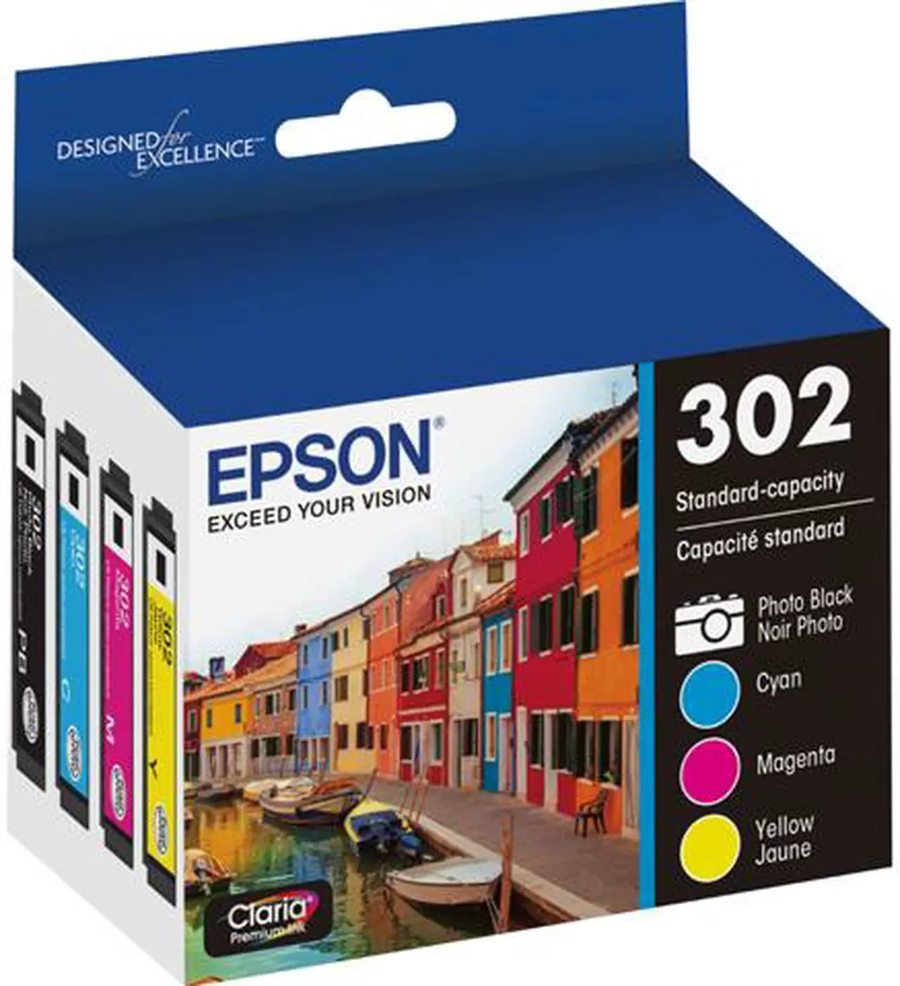 EPSON Claria Premium 302 T302520-S Ink Cartridges, 4-Pack, Photo Black ...