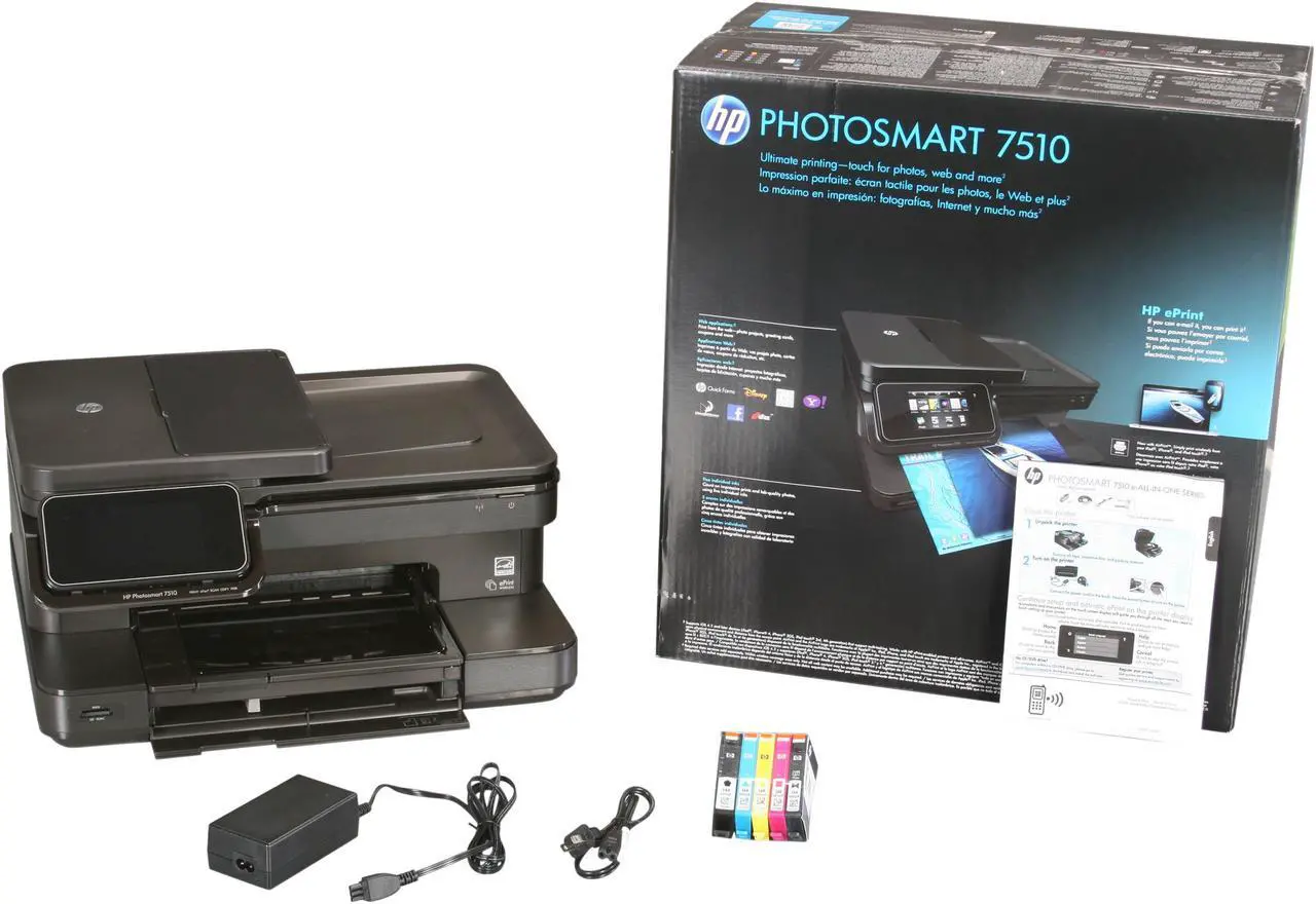Open Box: HP Photosmart 7510 CQ877A USB / Wi-Fi Thermal Inkjet e-All-in ...